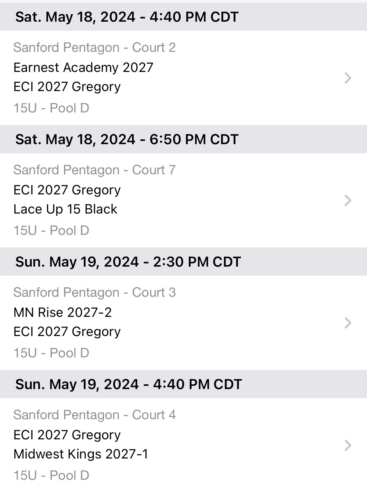 ECI 15U Gregory: Team Profile - Prep Hoops