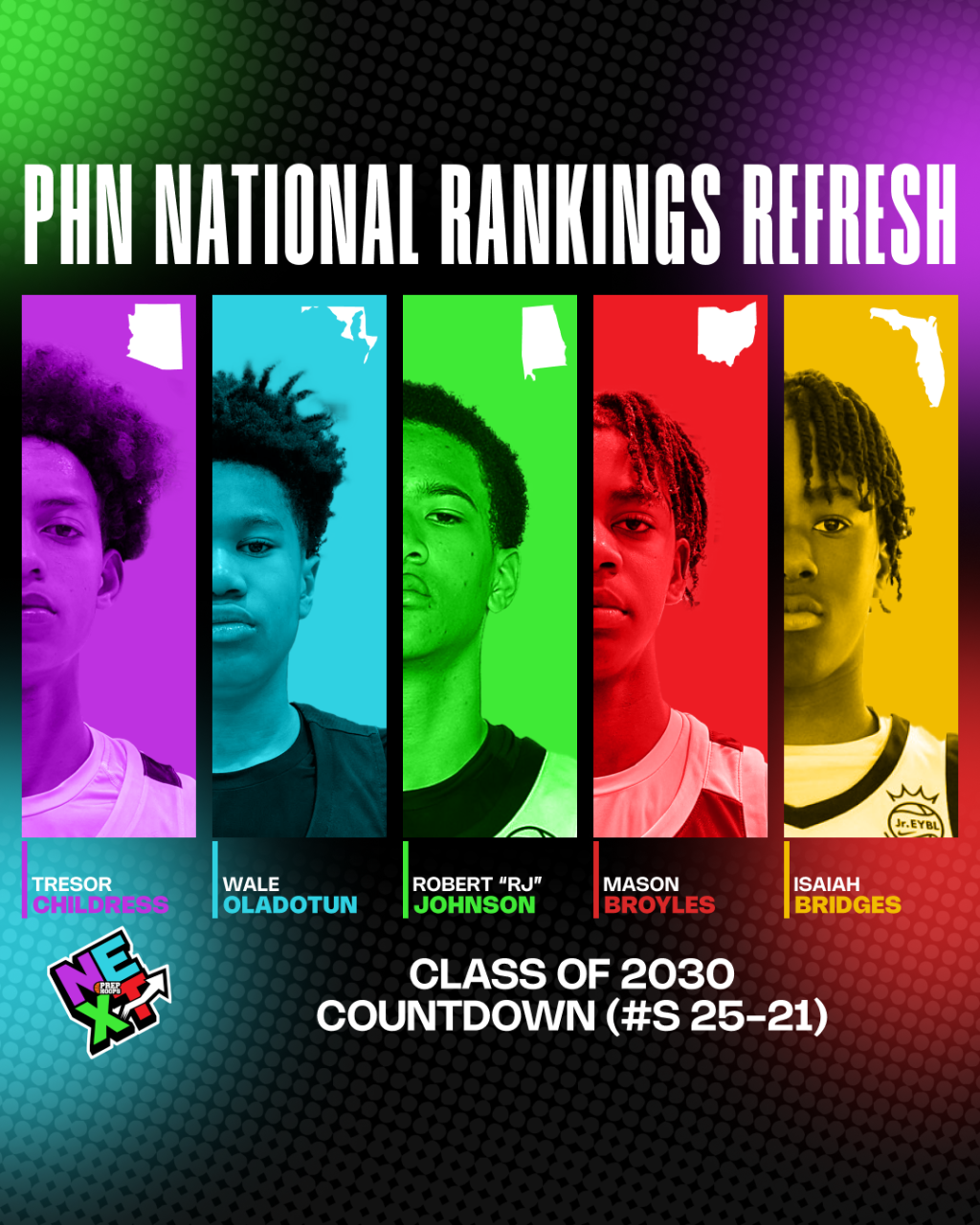 PHN National Rankings Refresh: Class of 2030 Countdown (25-21) - Prep Hoops